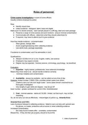 Strengths and Weaknesses of Crime Scene Investigators and Police ...