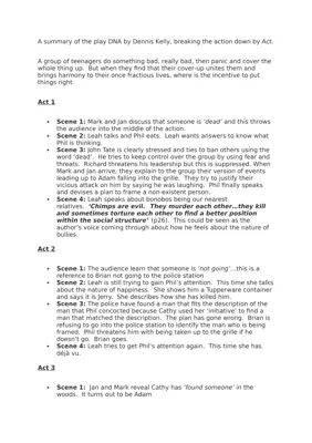 DNA by Dennis Kelly: Easy GCSE Summary, Themes, and PDF (English ...