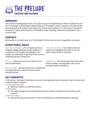 The Prelude: Summary, Analysis, Themes & Key Quotes (English Literature ...