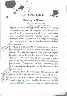 A Christmas Carol Stave 1 Annotations and Summary - Marley's Ghost and ...