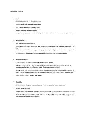 Simply explained: Supernatural Themes in Macbeth Essay Plan for KS3 ...