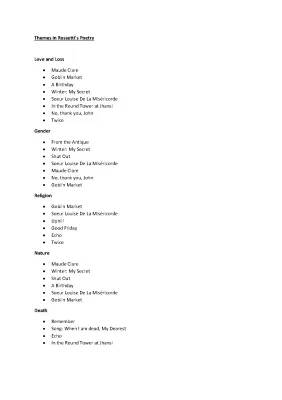 Simply explained: Easy Rossetti Poems A Level Revision: Themes ...