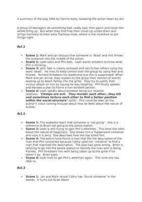 DNA by Dennis Kelly: Easy GCSE Summary, Themes, and PDF (English ...