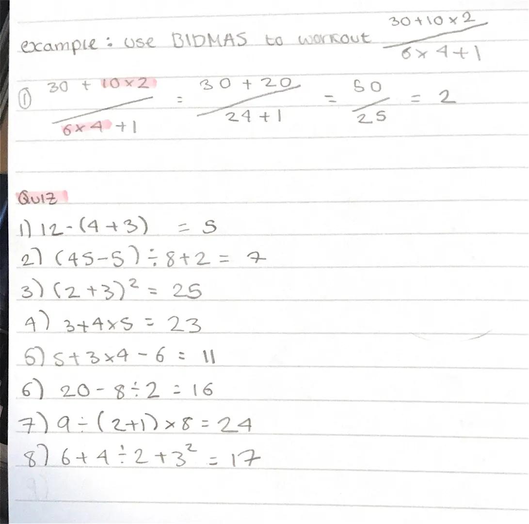 Fun BIDMAS Questions and Worksheets with Answers for Grades 5-8 (Maths ...