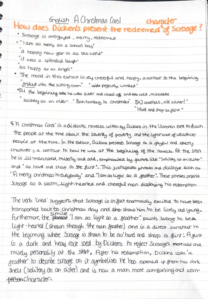 A Christmas Carol Grade 9 Essay on Scrooge's Redemption (English ...