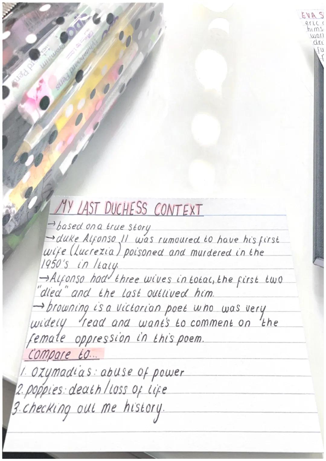 My Last Duchess Analysis Notes & PDF | Power and Conflict Poetry ...