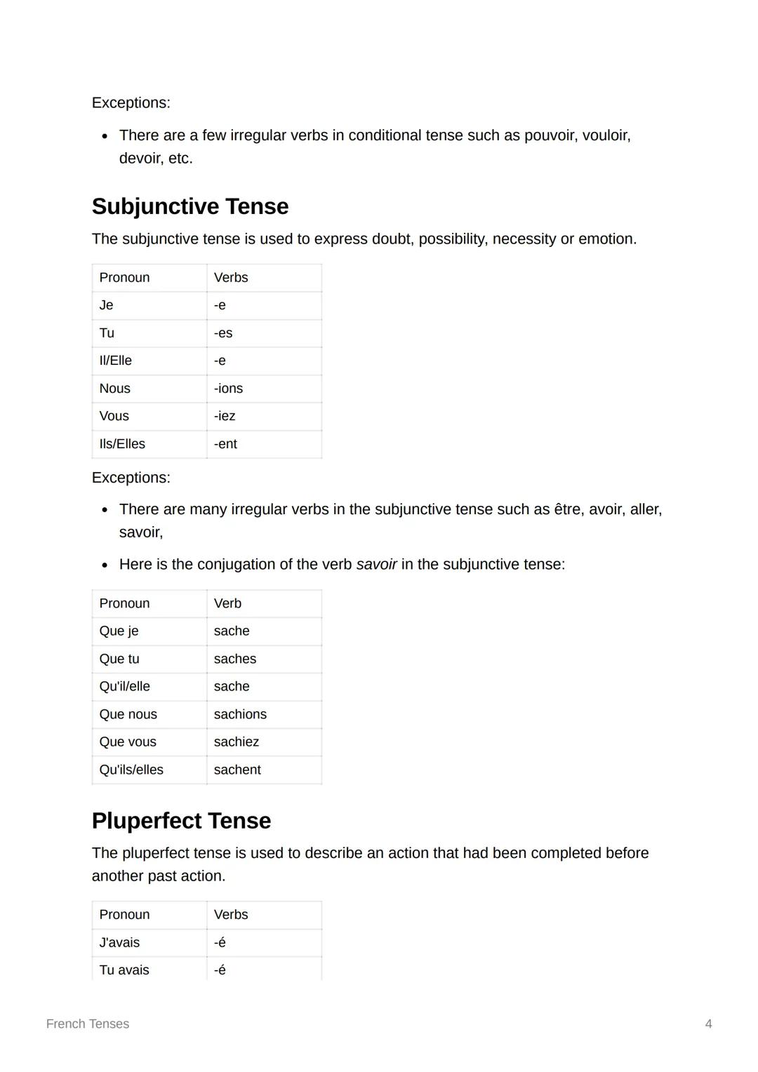French Verb Tenses: Easy Guide with Irregular Verbs and PDF Fun (French ...