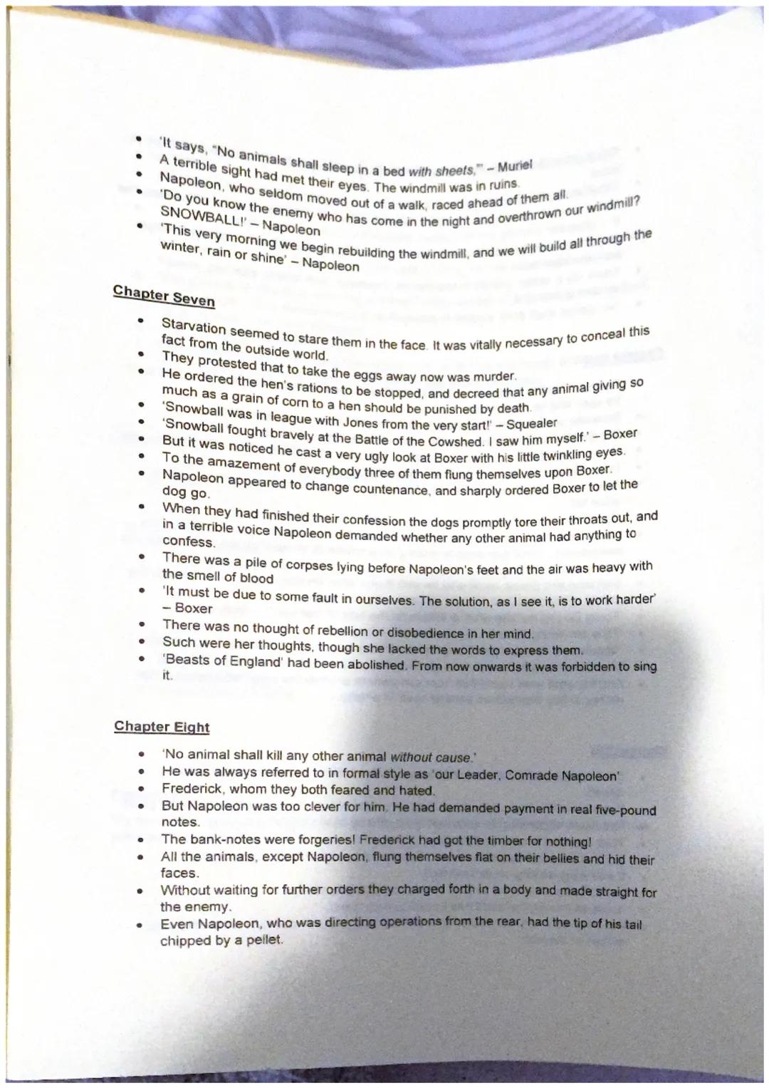 Animal Farm Key Quotes and Analysis with Page Numbers (English ...