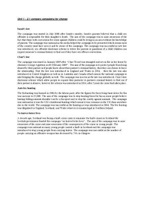 Comparing Campaigns for Change in Law and Criminology Examples ...