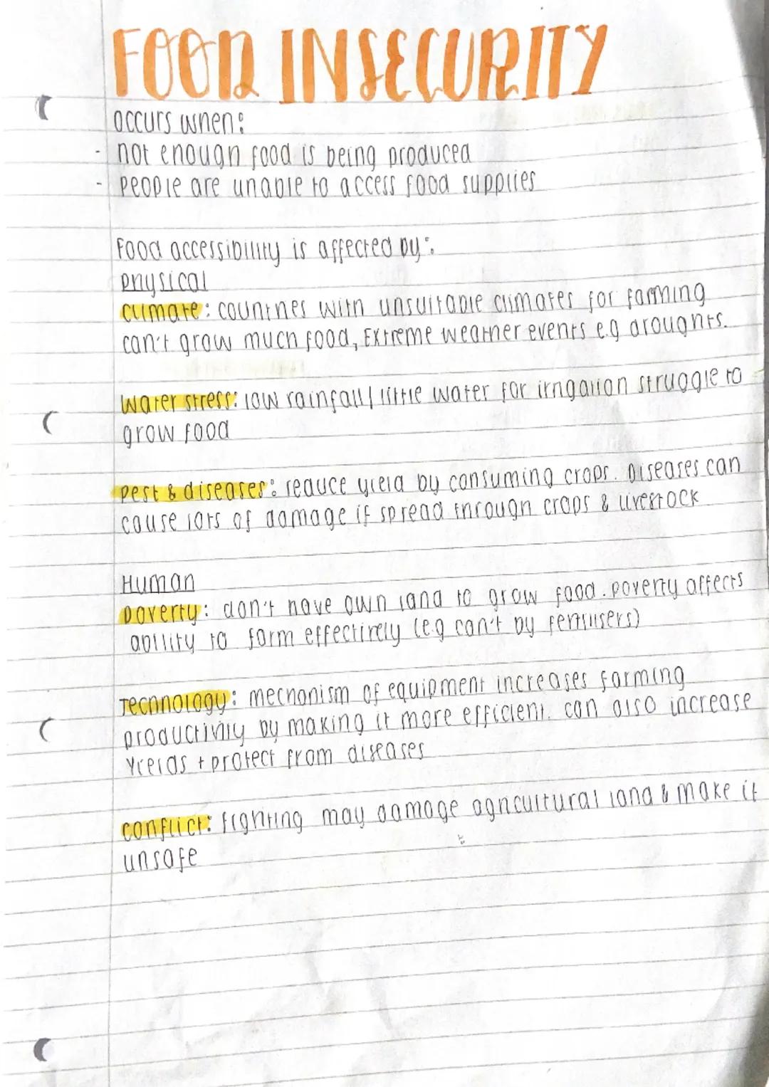 Simply explained: Food insecurity - GCSE Geography (Biology) - Knowunity