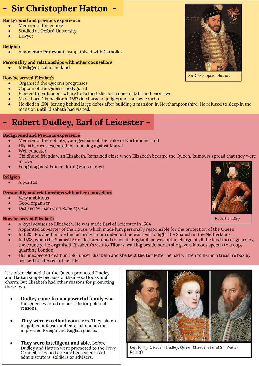 Queen Elizabeth I and Her Court: GCSE History Study Notes (History ...