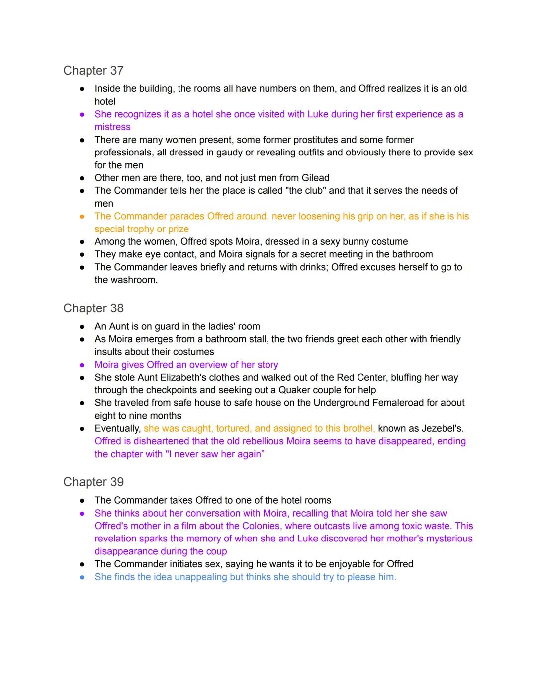 The Handmaid’s Tale Chapter Summaries (English Lang.) as PDF - Knowunity