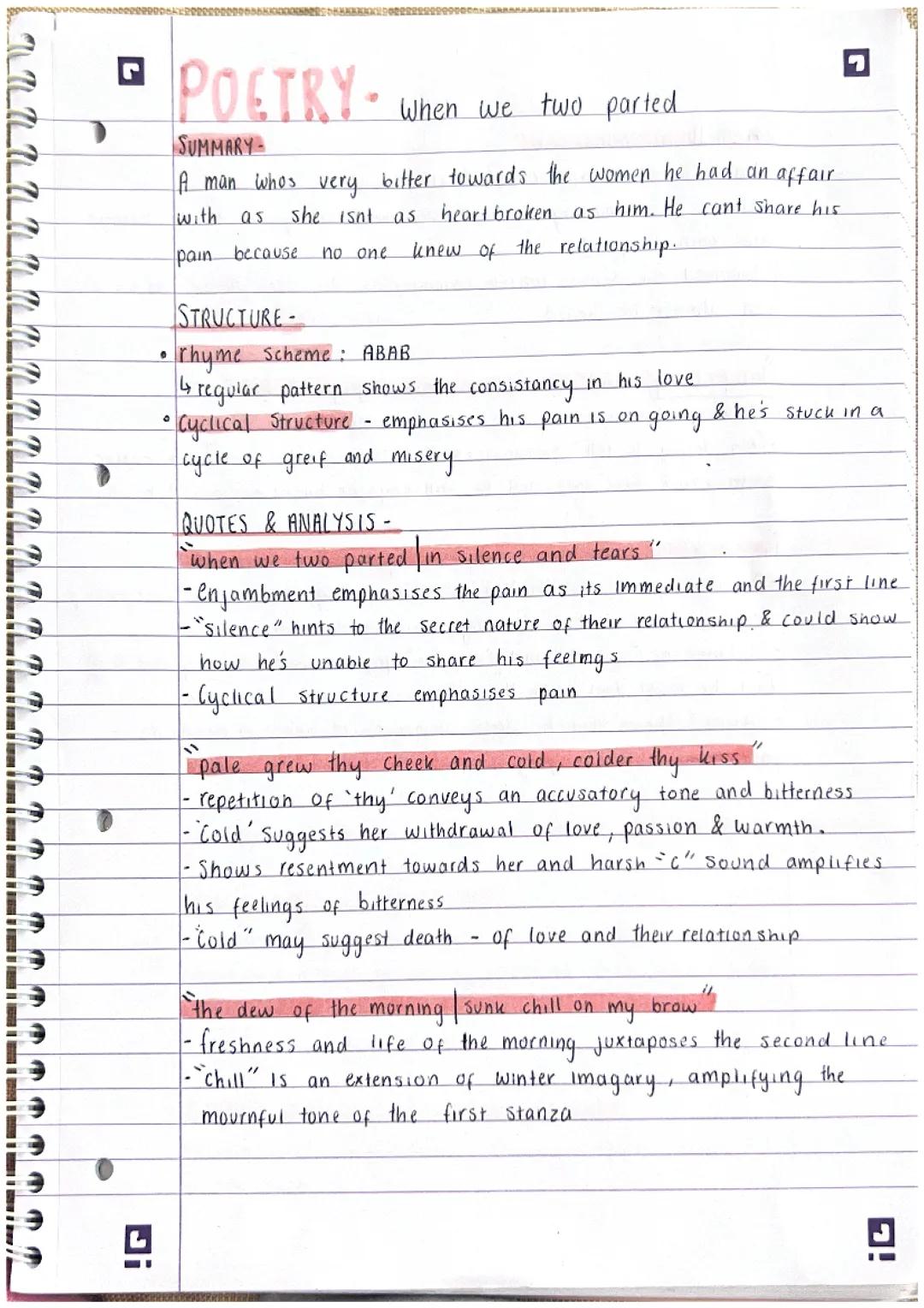 when we two parted (English Literature) - Knowunity