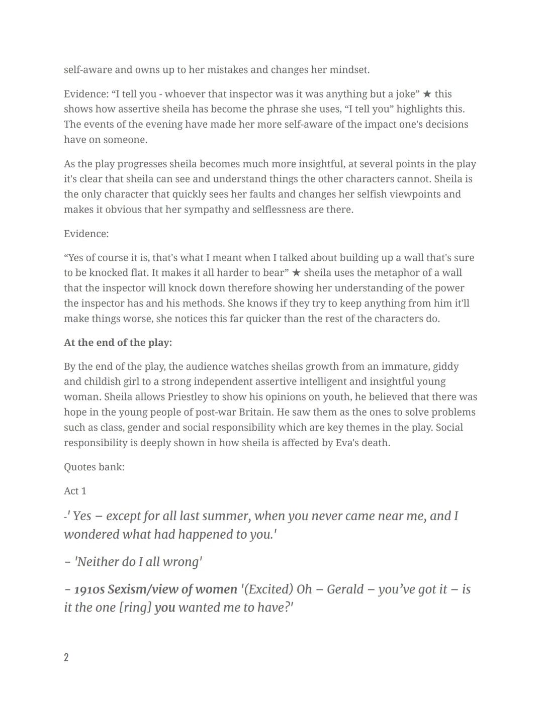 Simply explained: Sheila Birling Quotes and Character Analysis in An ...