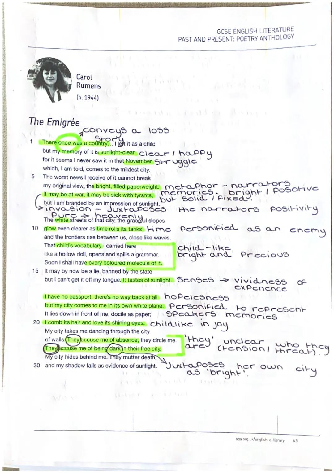 Simply explained: Kamikaze and The Emigrée Poem Analysis for GCSE: PDF ...