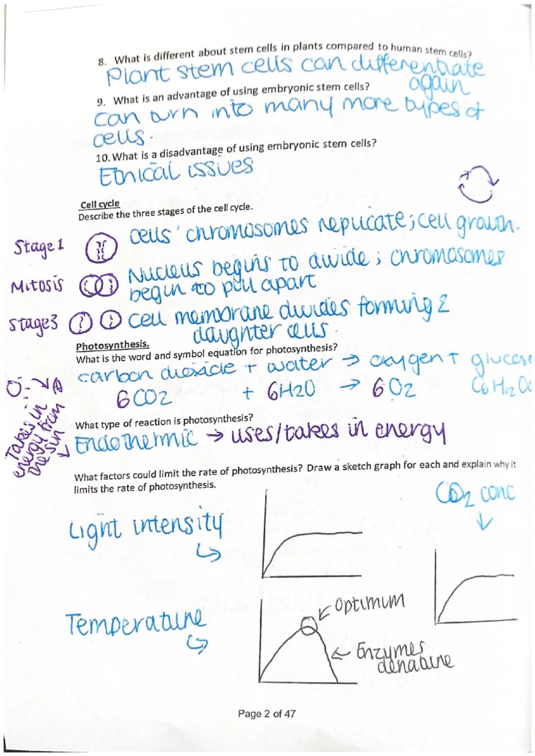 Simply explained: Combined Science: Biology Paper 1 (Revision Notes ...