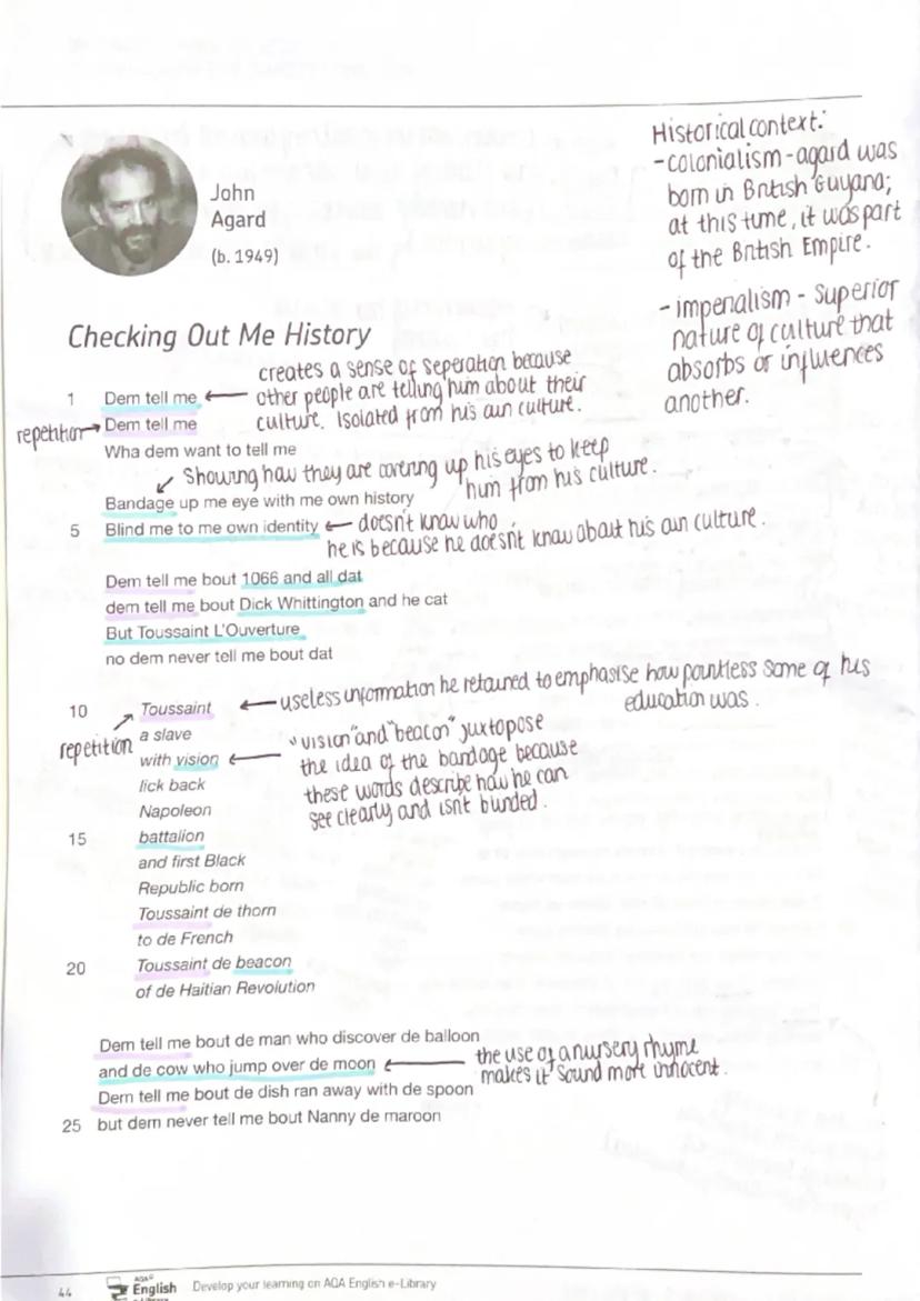 Checking Out Me History by John Agard - Poem Summary, Themes, and ...