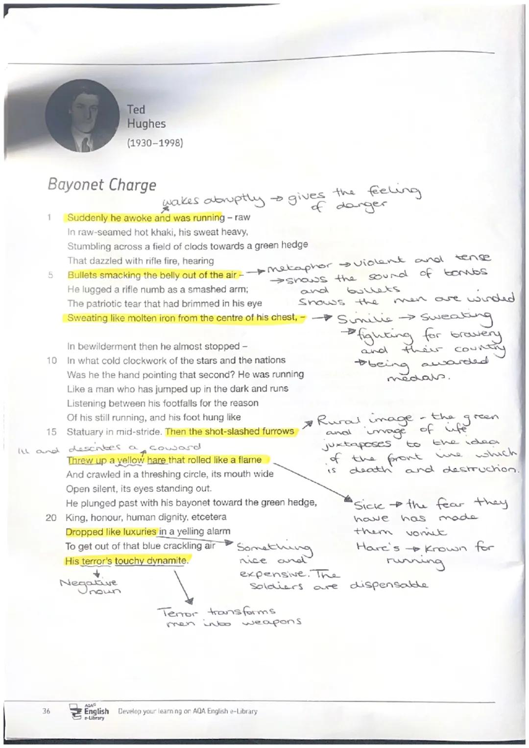 Bayonet Charge Poem PDF: Easy Analysis and Themes of Fear (English ...