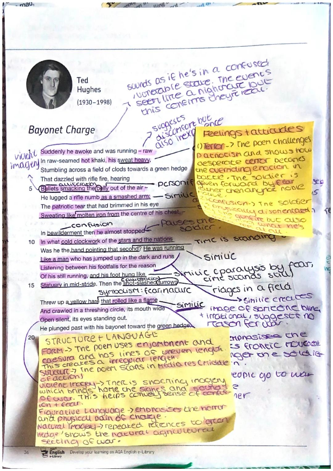 Bayonet Charge Poem PDF: Analysis, Quotes, Themes & Annotations for ...