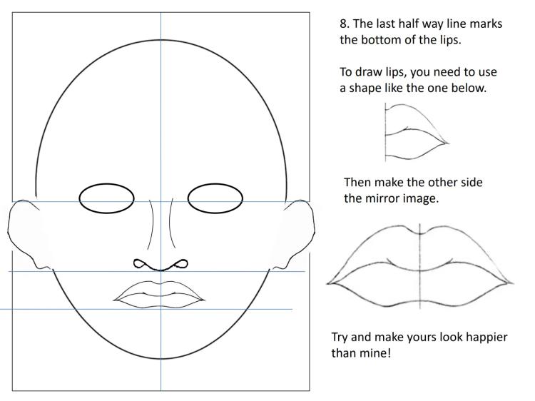 how to draw a human face from the side