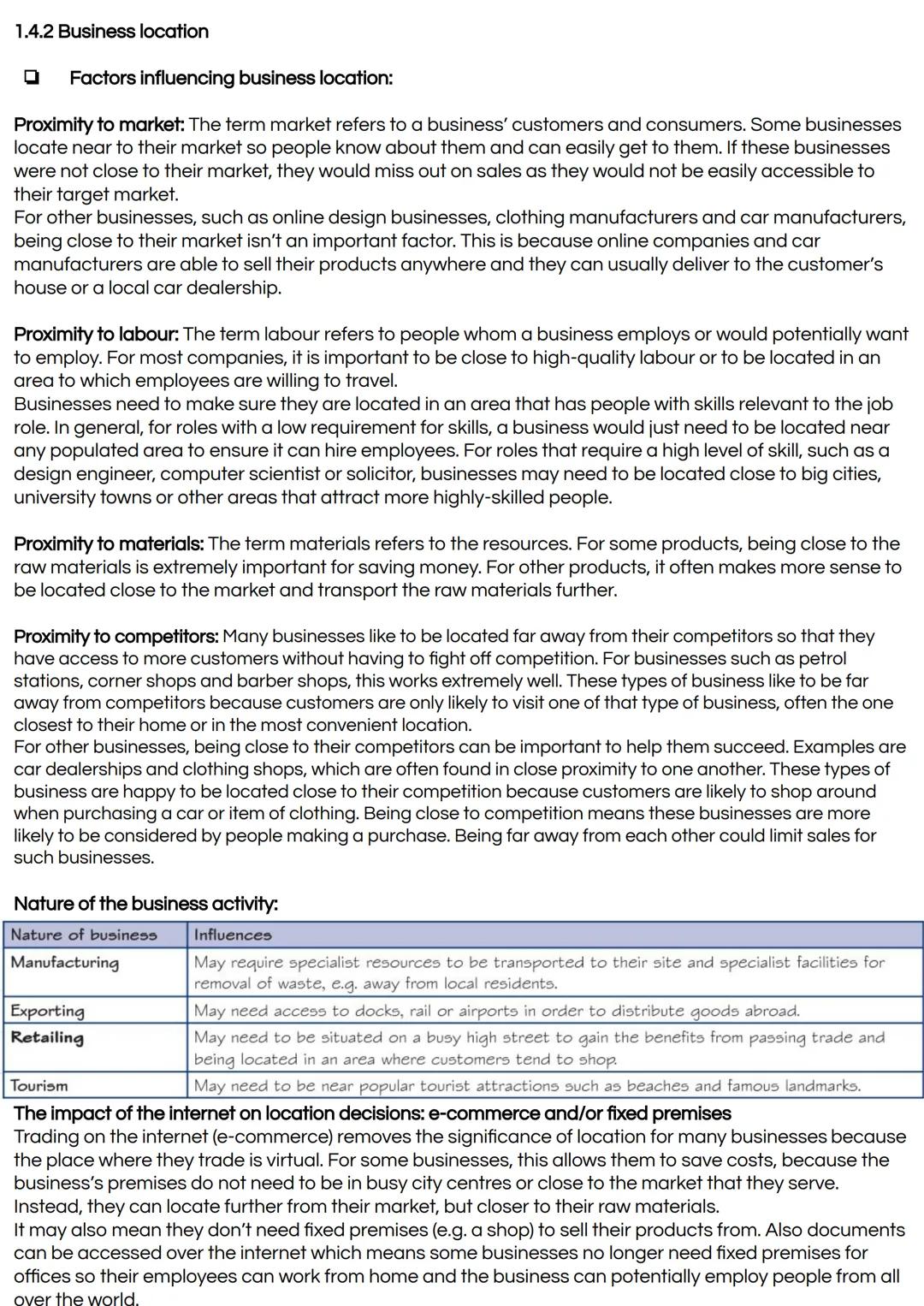 Edexcel Business Theme 1 Revision Notes PDF | Free A-level & GCSE ...