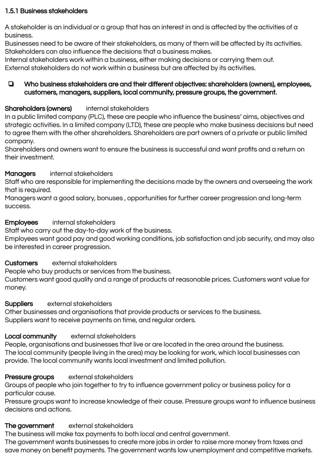 Edexcel Business Theme 1 Revision Notes PDF | Free A-level & GCSE ...