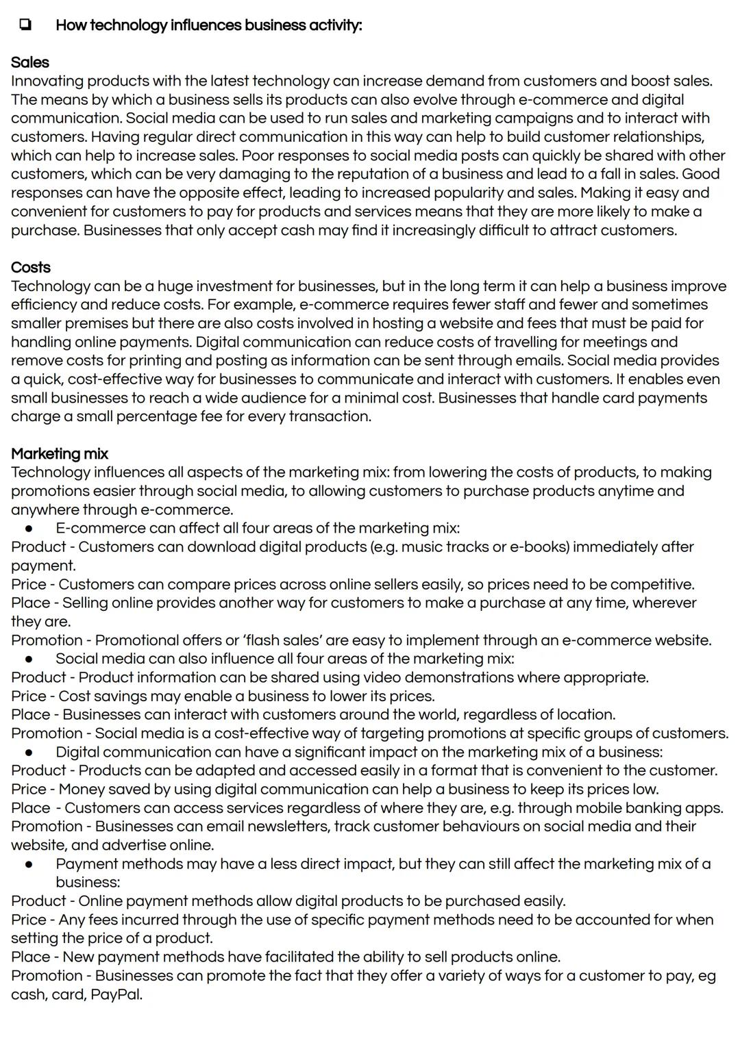 Edexcel Business Theme 1 Revision Notes PDF | Free A-level & GCSE ...