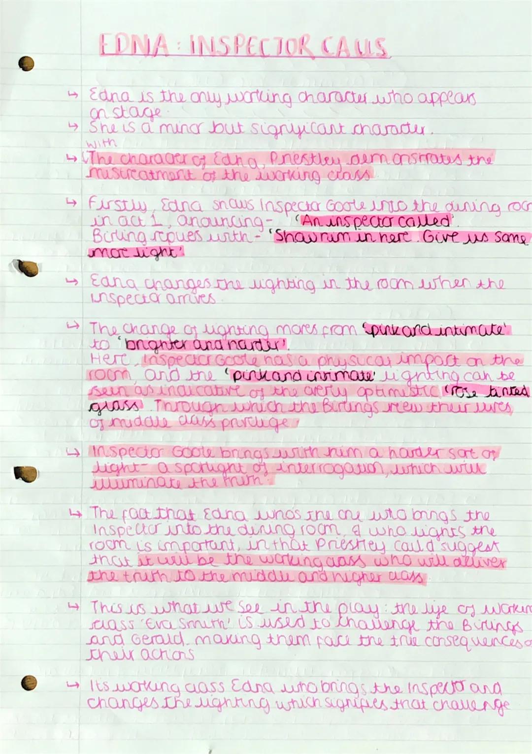 Edna Character Profile Inspector Calls (English Literature) as PDF ...