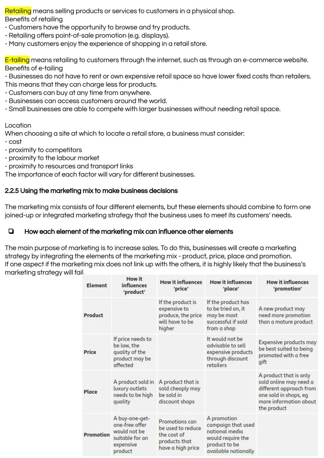 GCSE Edexcel Business Theme 2 Revision Notes (Business) - Knowunity