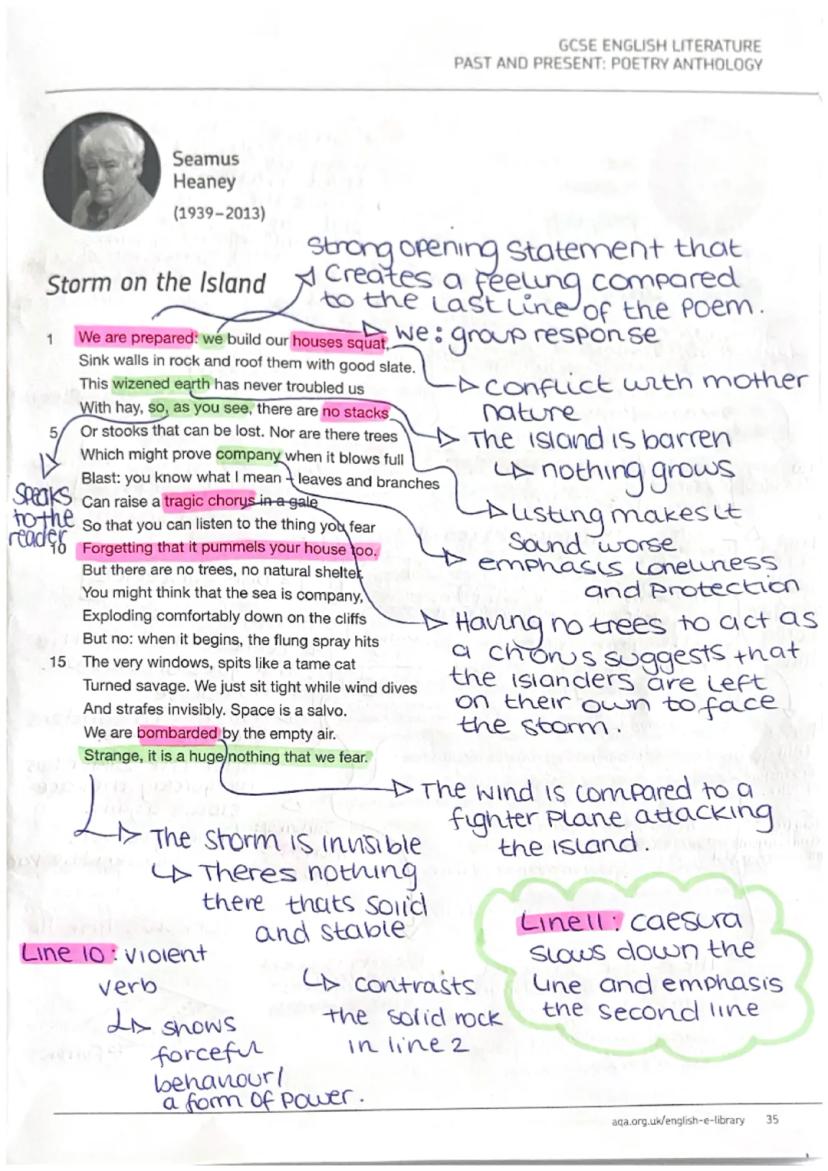 Storm on the Island Poem Analysis PDF - Line by Line, Themes, Quotes ...