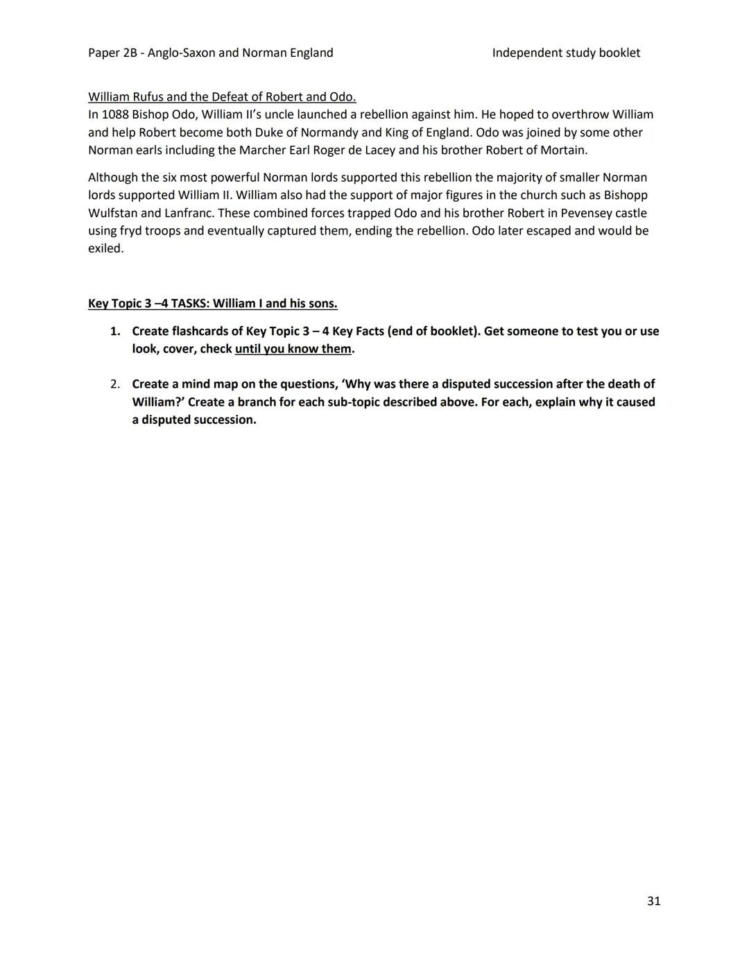 Gcse History- Normans revision (History) - Knowunity