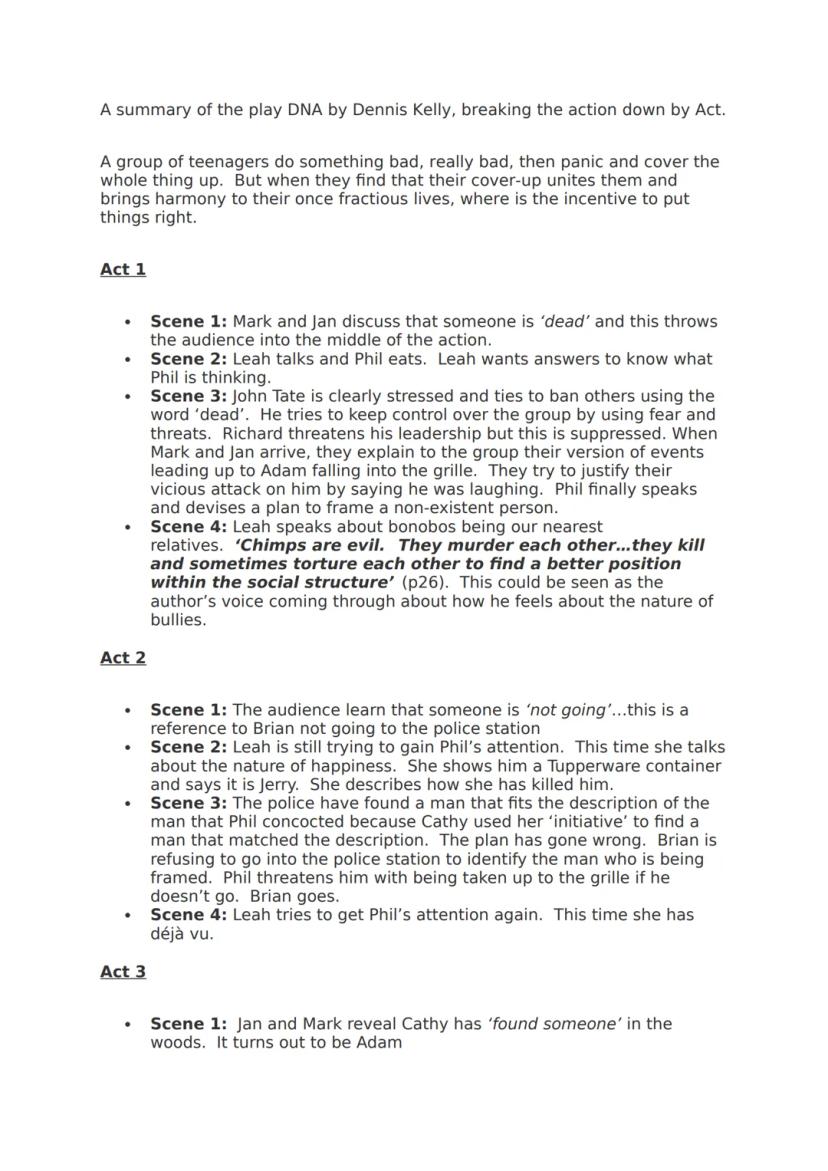 DNA by Dennis Kelly: Easy GCSE Summary, Themes, and PDF (English ...